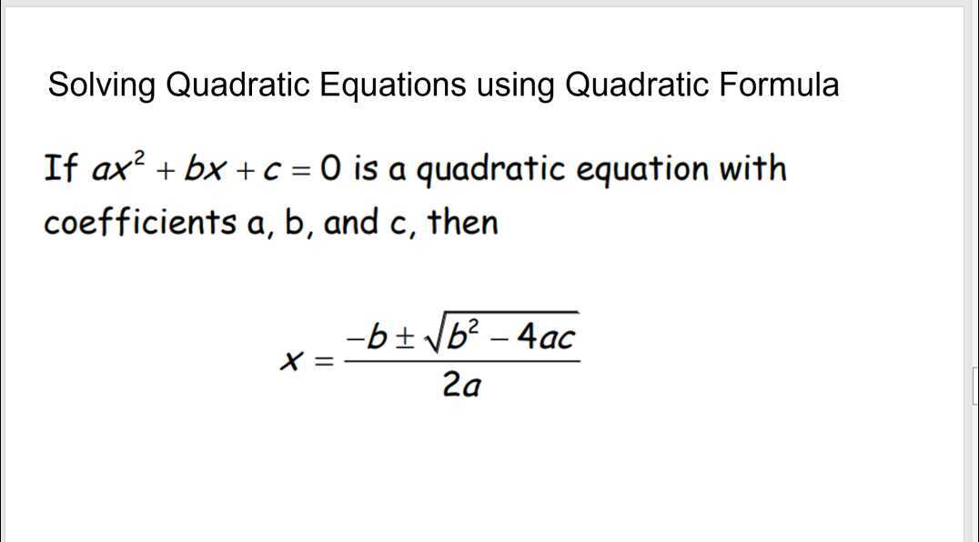 MTH 112 Quad Form + Applications Part 1