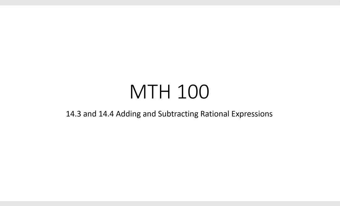 MTH 100 14.4
