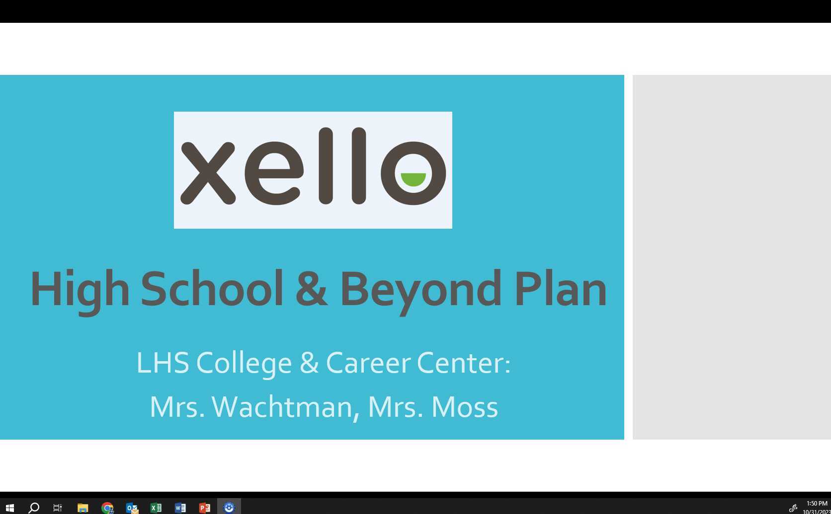 2023-11-3 Xello Lesson for 10th, 11th, 12th