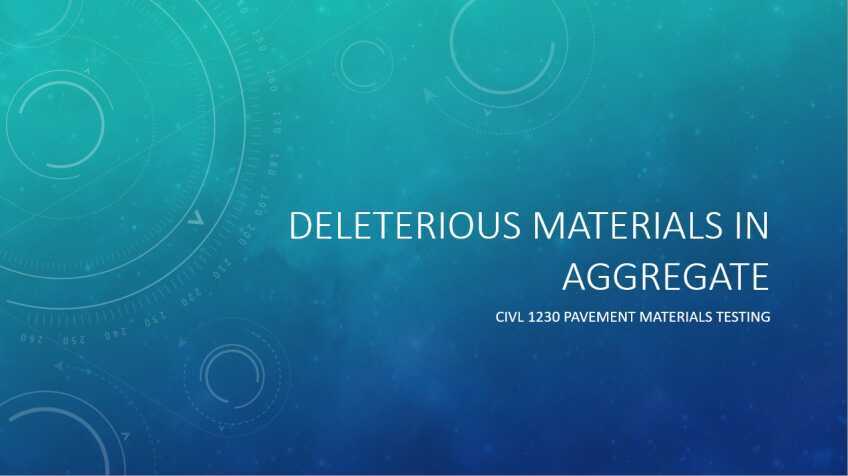07 - Deleterious Materials