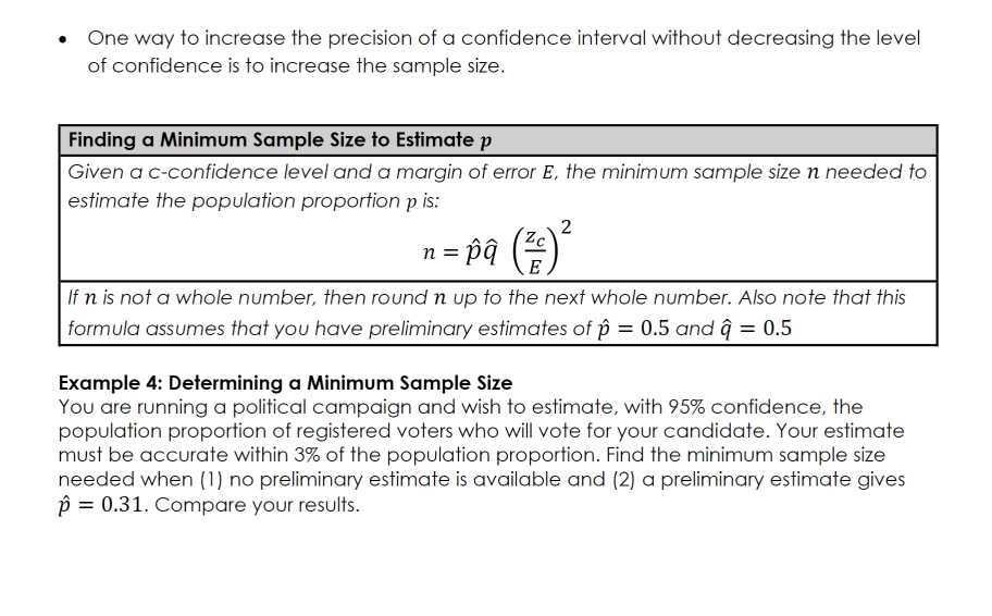 Minimum Sample Size Ex 4