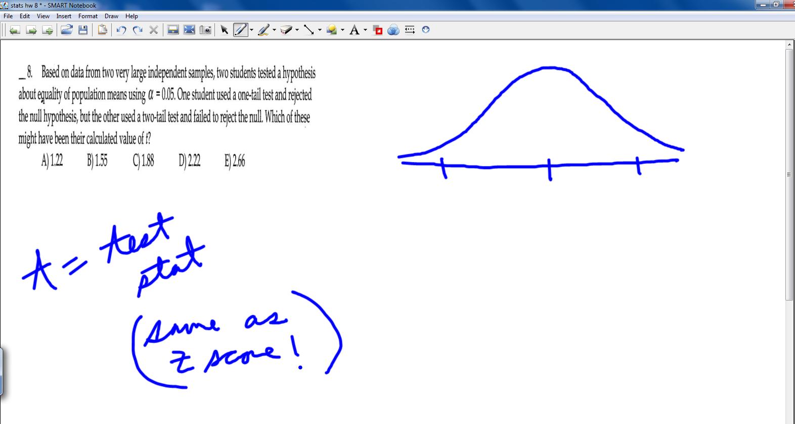 one sample t test questions