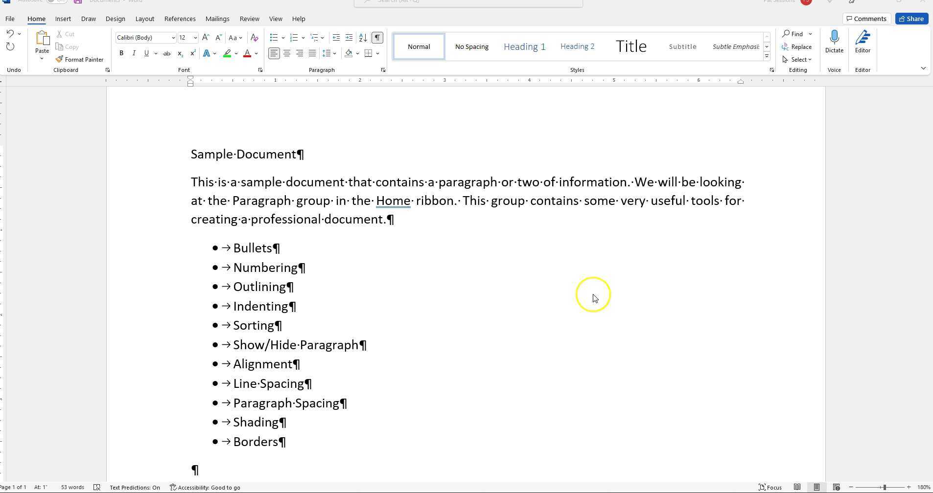 Paragraph Group Part 1