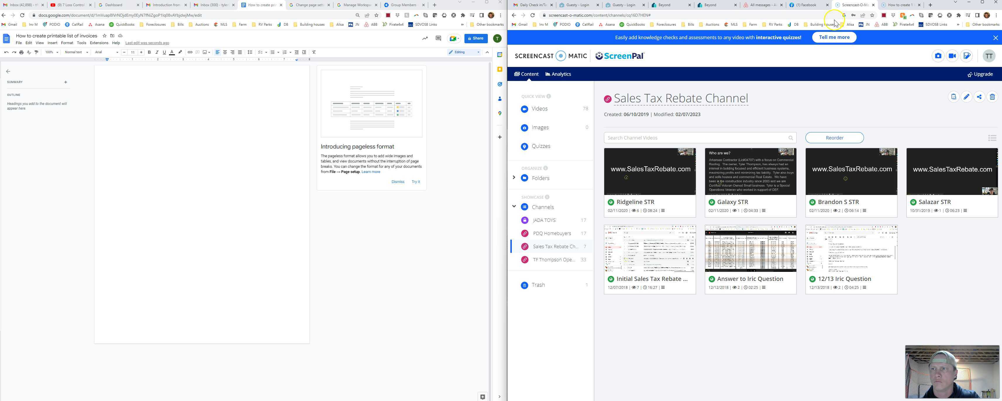 Seamless invoice document