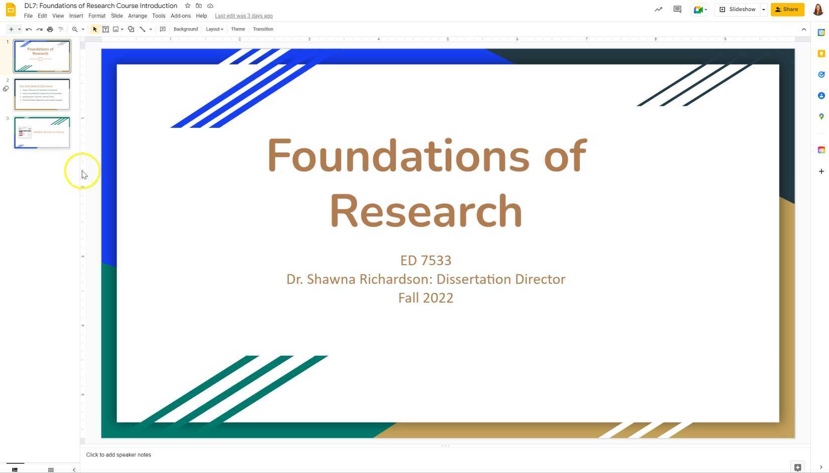 Welcome to Foundations of Research (DL7)