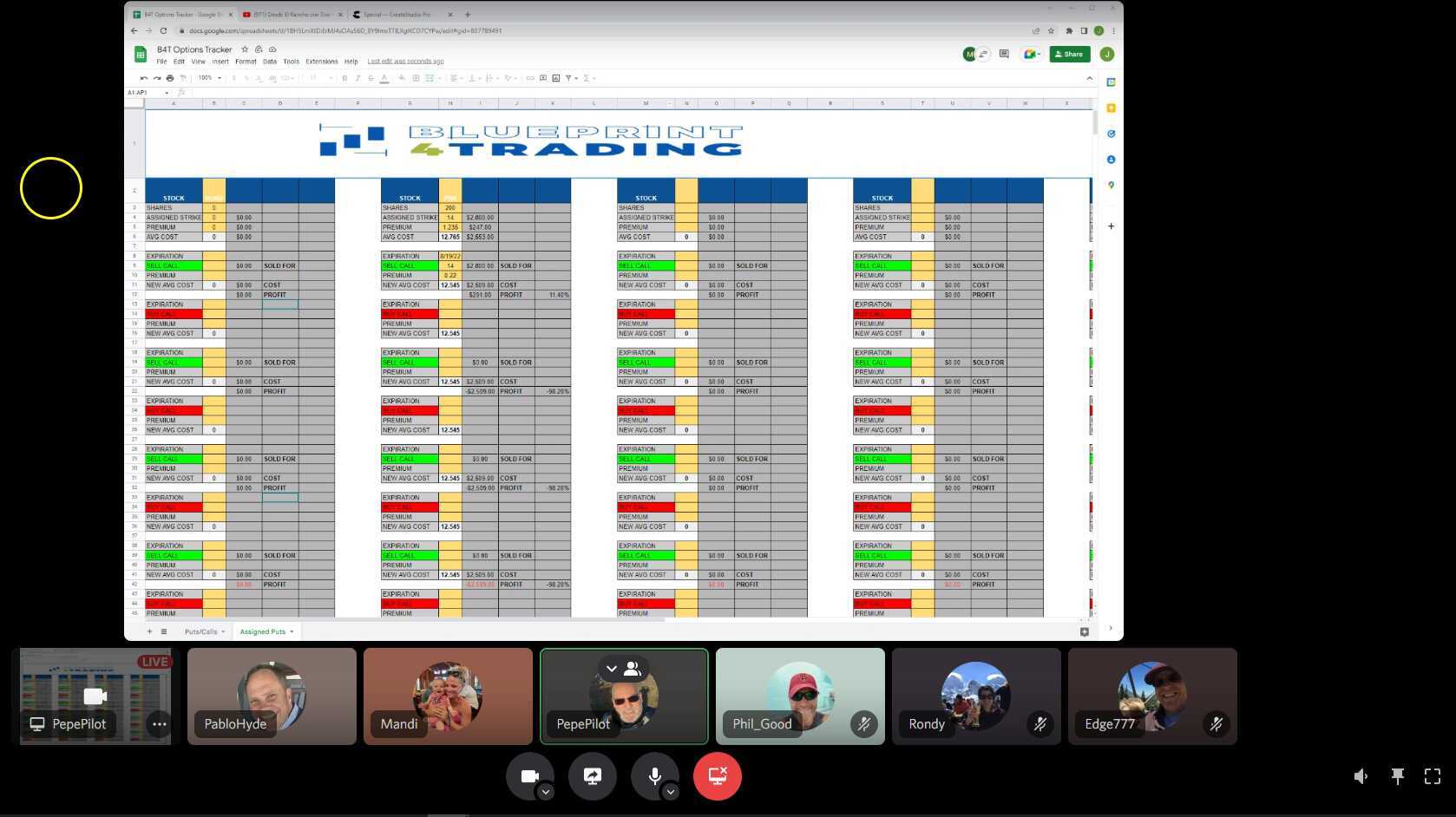 Options Spreadsheet Tracker