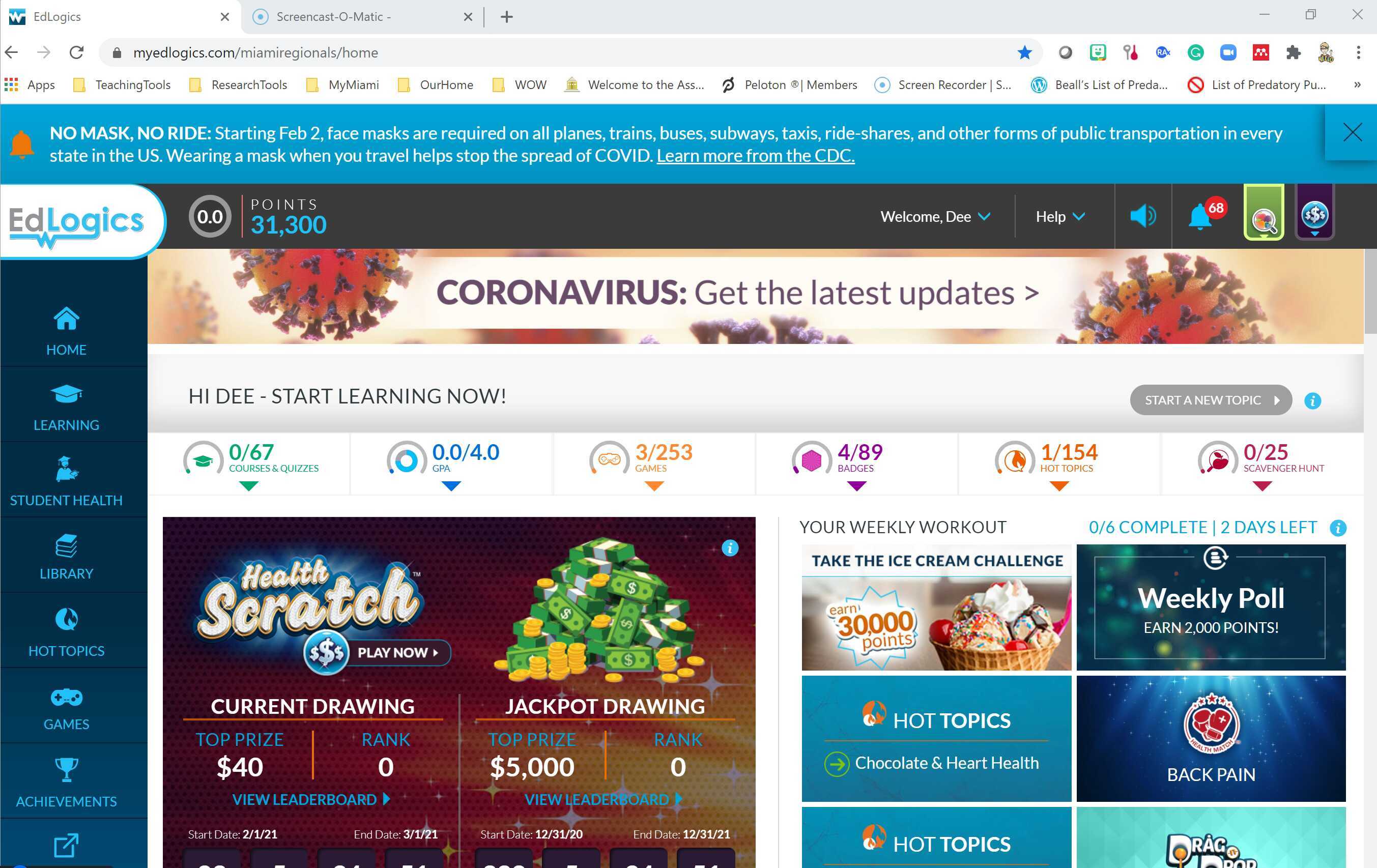 Miami University EdLogics Health Education Website