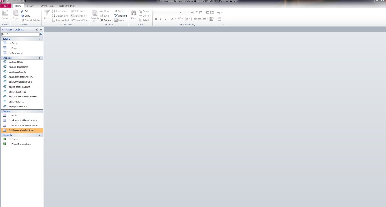 Access Form Calculation Box with Subform