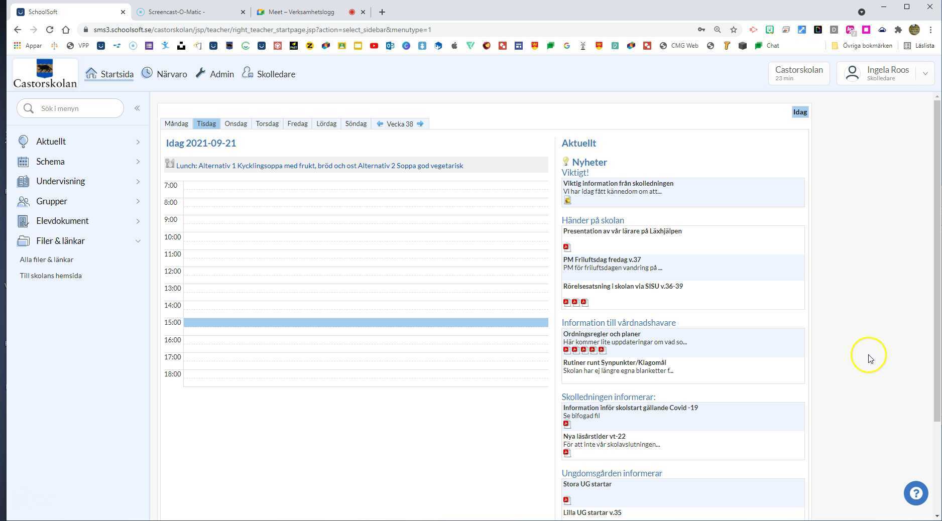 Verksamhetslogg i Schoolsoft