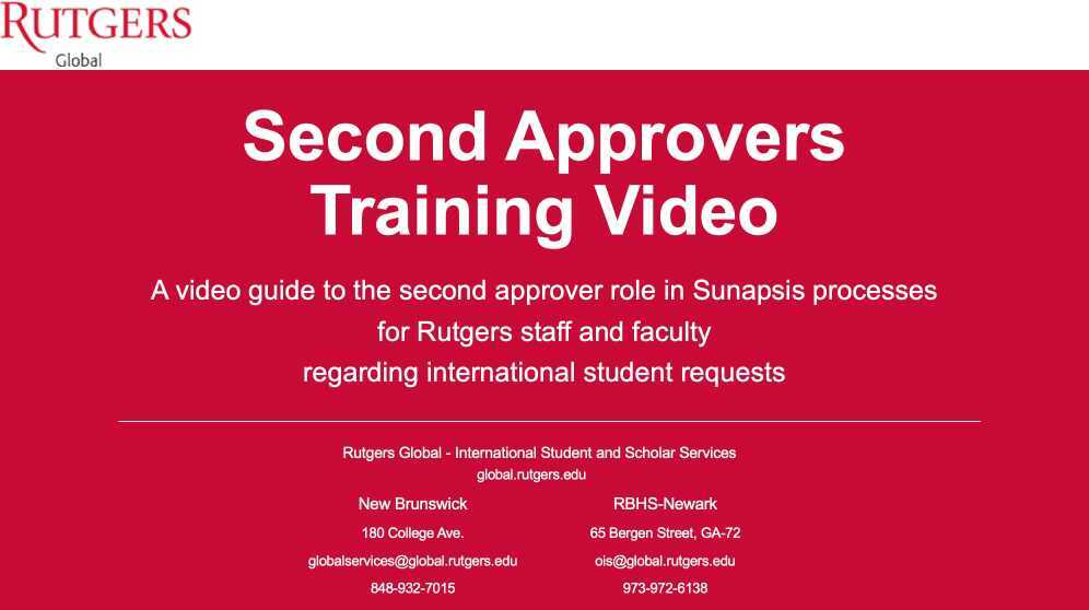 Second Approver Training Video