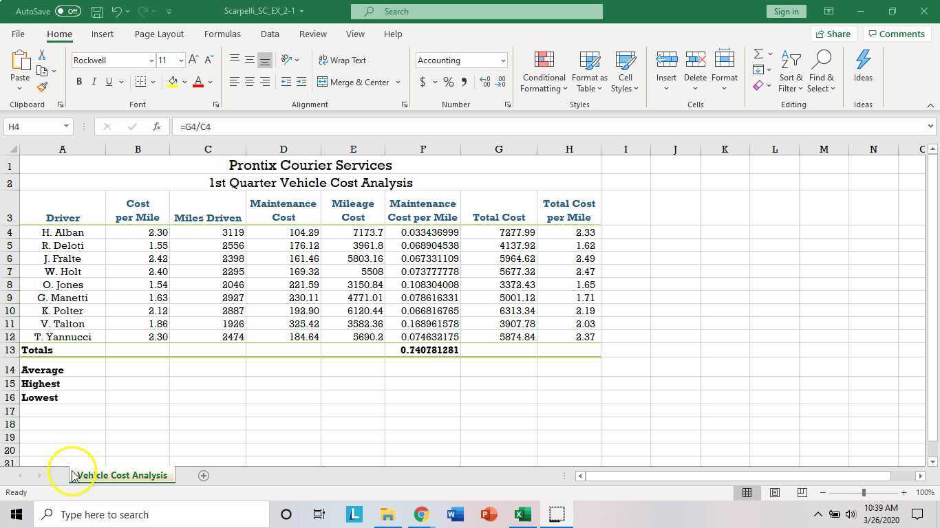 Average, Min, Max and Conditional Formatting