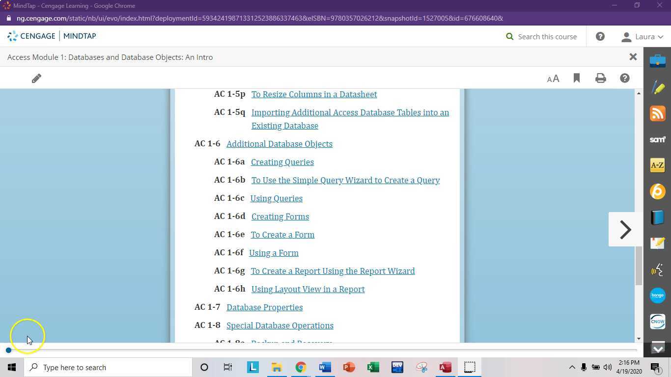 Create Query, Form Report using the Wizard