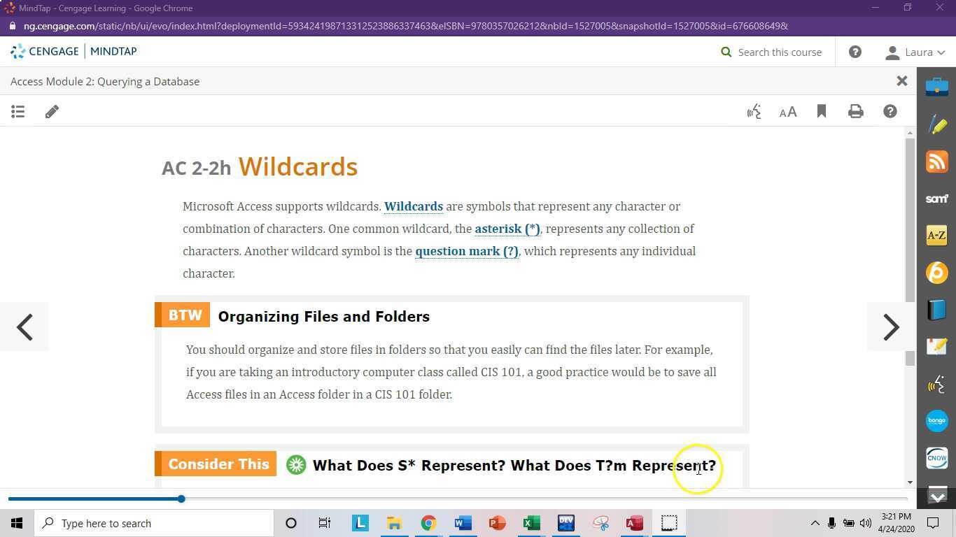 Query Design w/ Wildcard Character