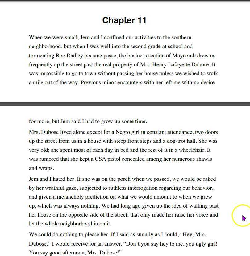 TKAM chapter 11 read aloud