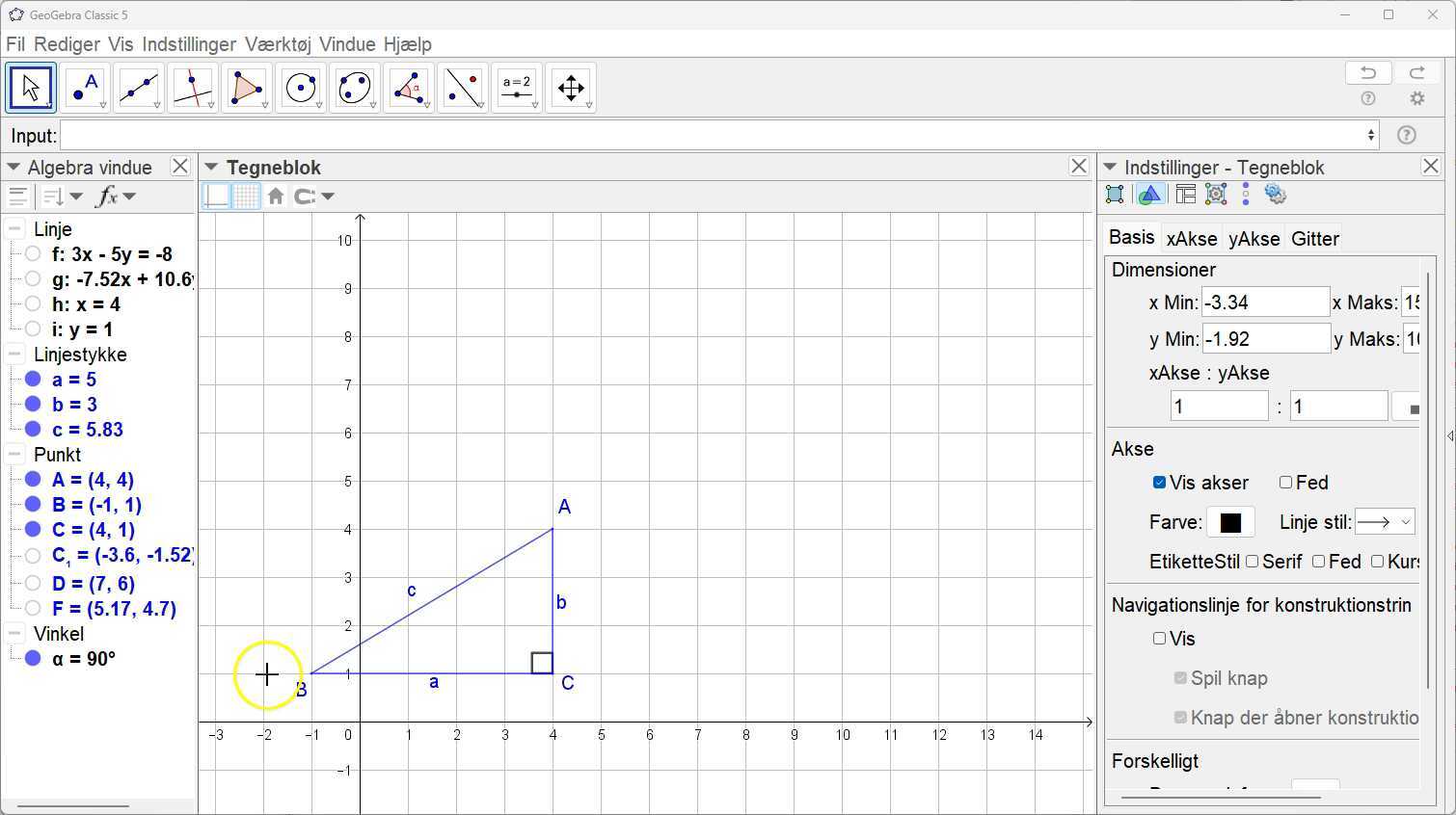 Levende tekstfelter i GeoGebra