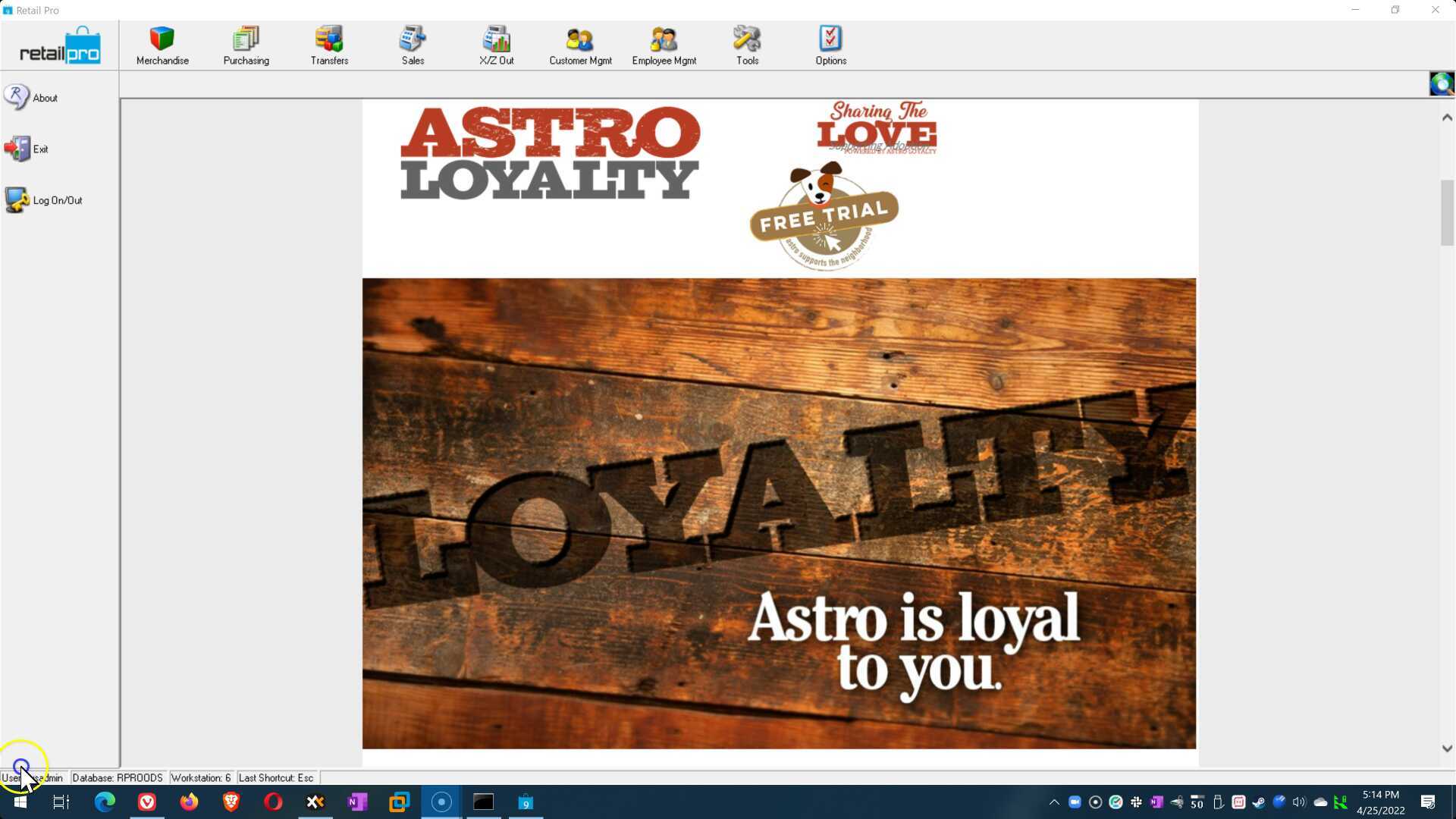 Astro Loyalty for RPro 9 - Configuration