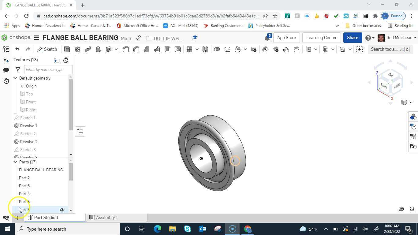 ONSHAPE FLANGE BALL BEARING SHAFT ARBOR VIDEO 2
