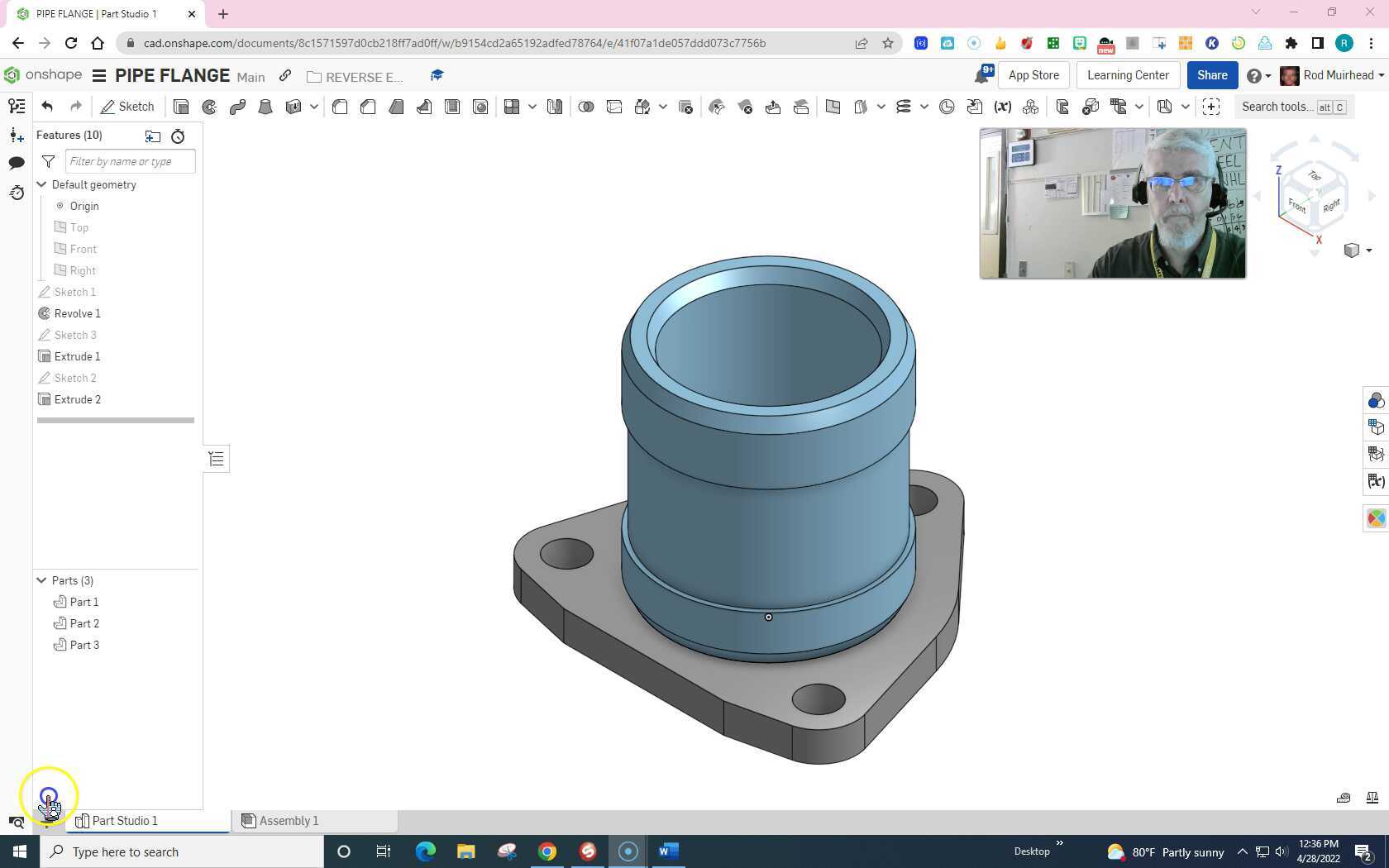 PIPE FLANGE REVERSE ENGINEERING ONSHAPE VIDEO 1