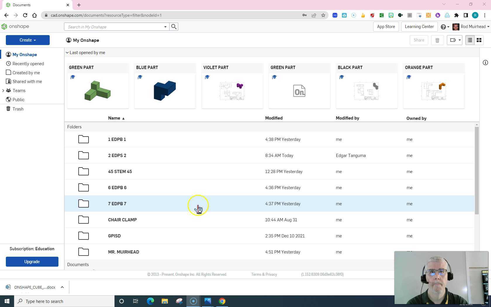 ONSHAPE CUBE COMPONENT 2