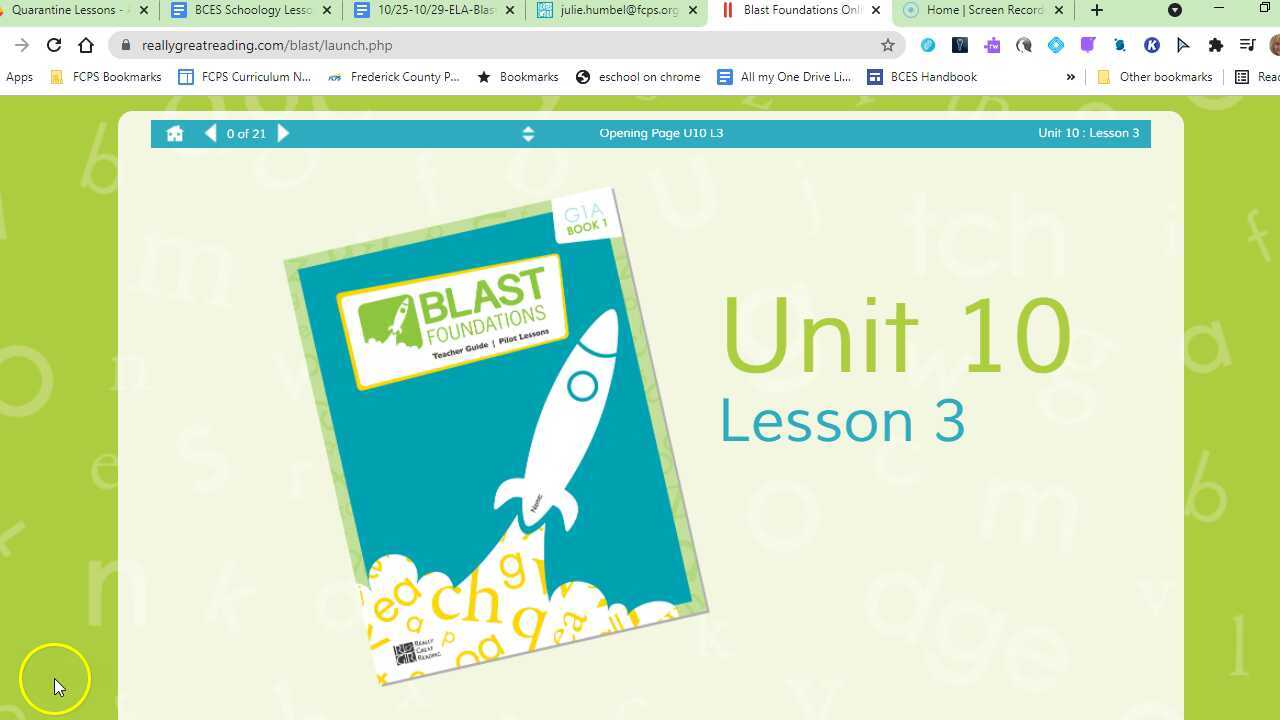 Blast Unit 10 Lesson 1