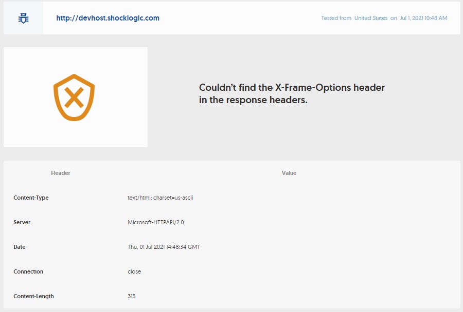 Snip - X-Frame-Options Header Testing Tool - Google Chrome (9)