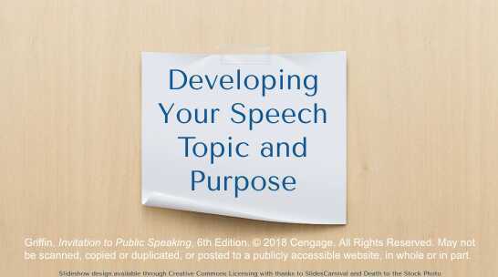 101.3 Developing your speech topic and purpose