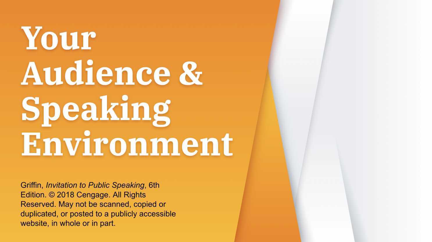 101.4 Your Audience and Speaking Environment