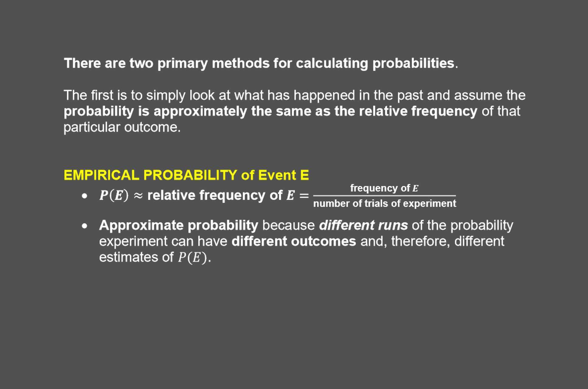 Empirical Probability