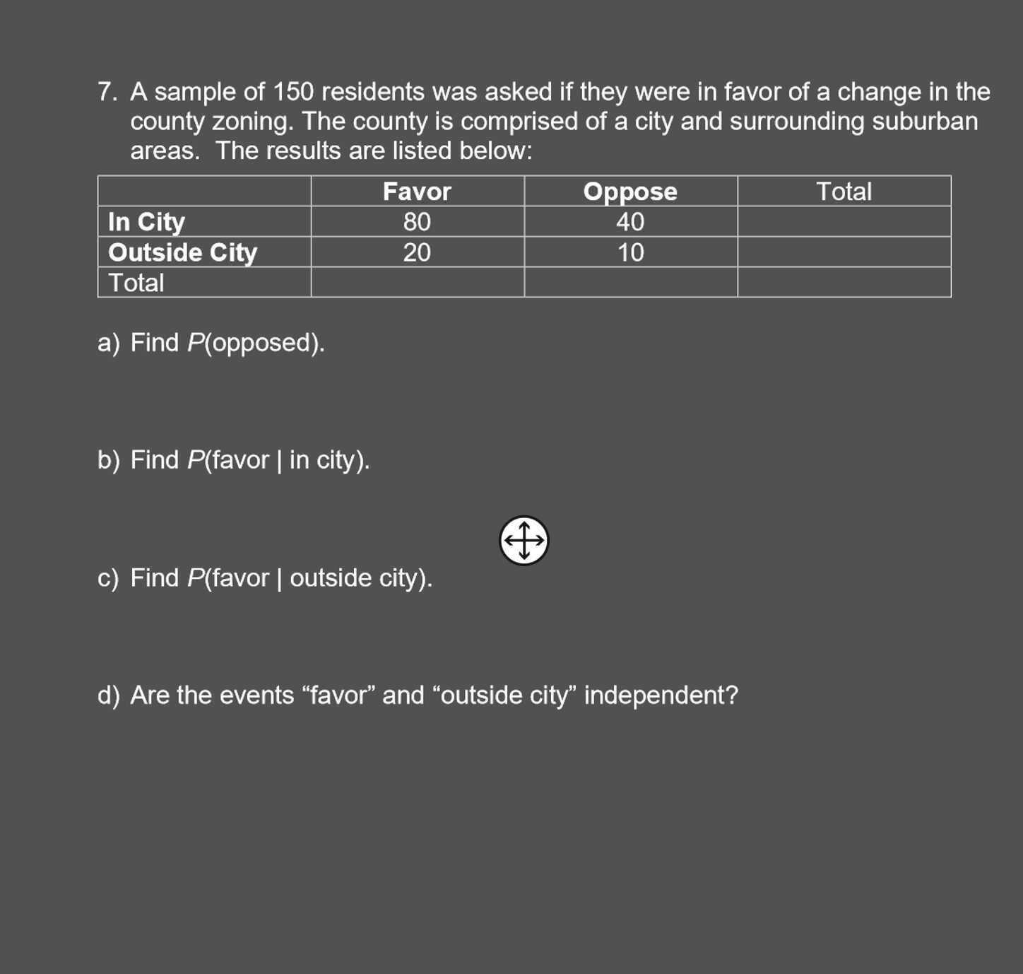 Independence Example