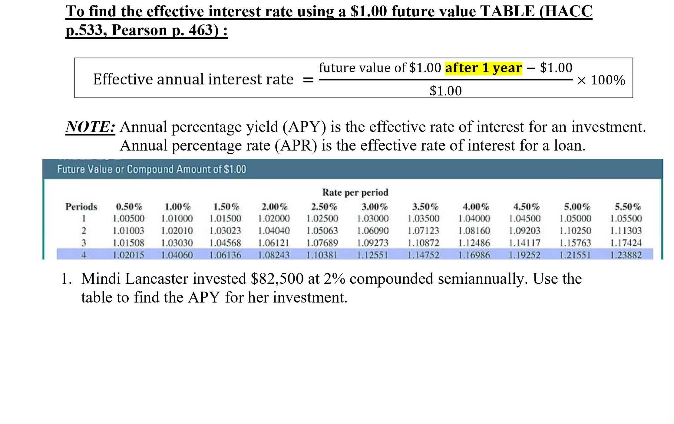 13.1 Effective Interest Rate (APY, APR)