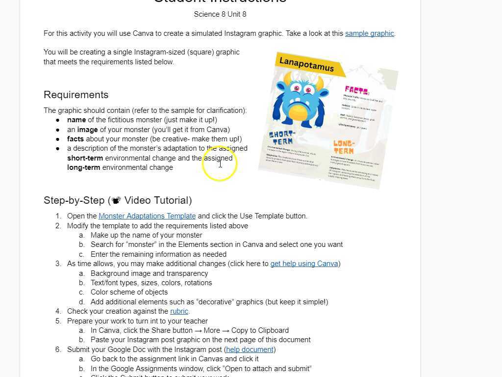 Monster Adaptations Walk-through