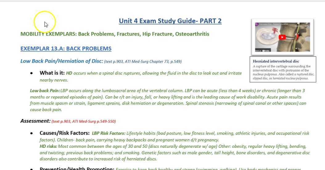Unit 4: Back Problems- SG Part 2_ RN 200