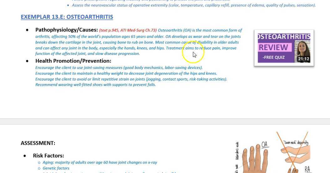 Unit 4: Osteoarthritis (OA)