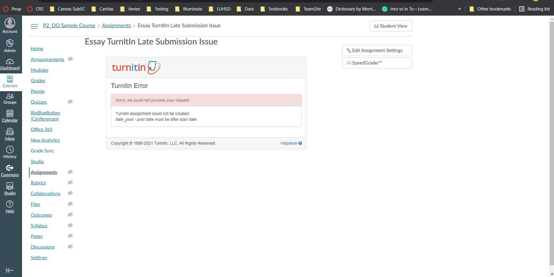 TII Late Submission Issue