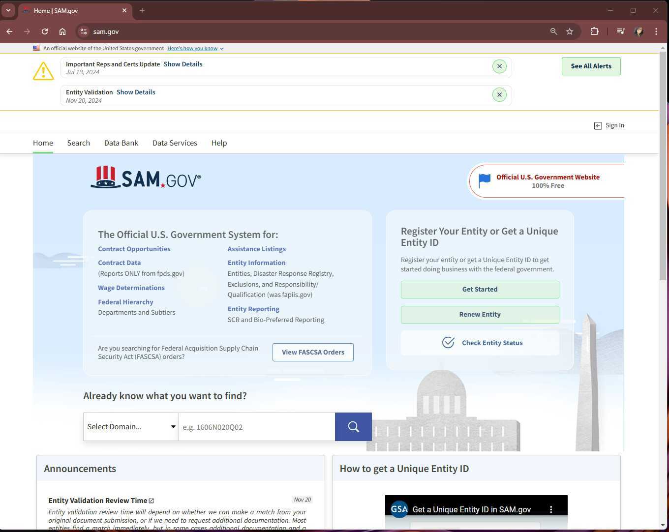 SAM Workspace Registration Walkthrough