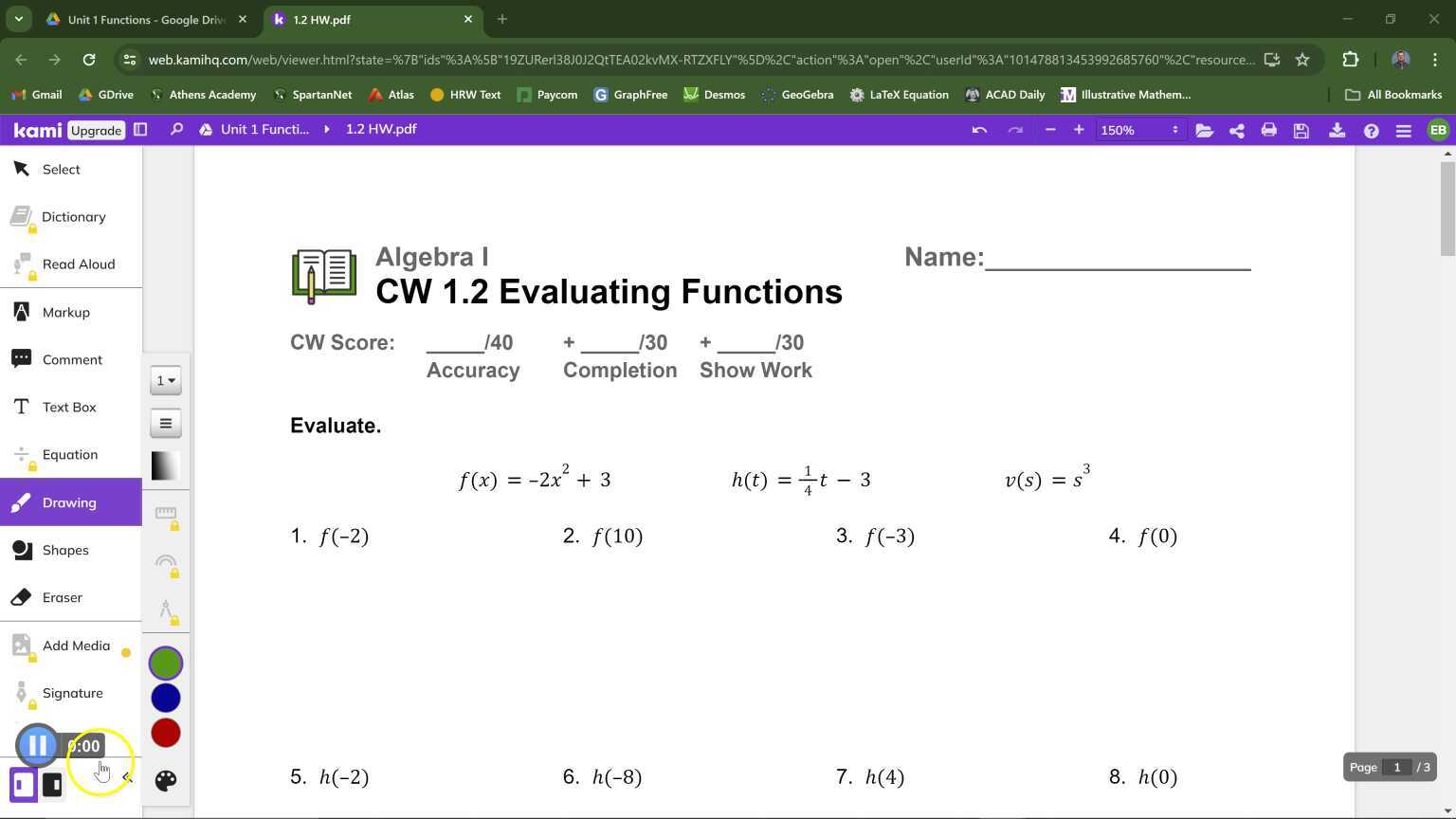 Alg 1 - 1.2 Evaluating Examples