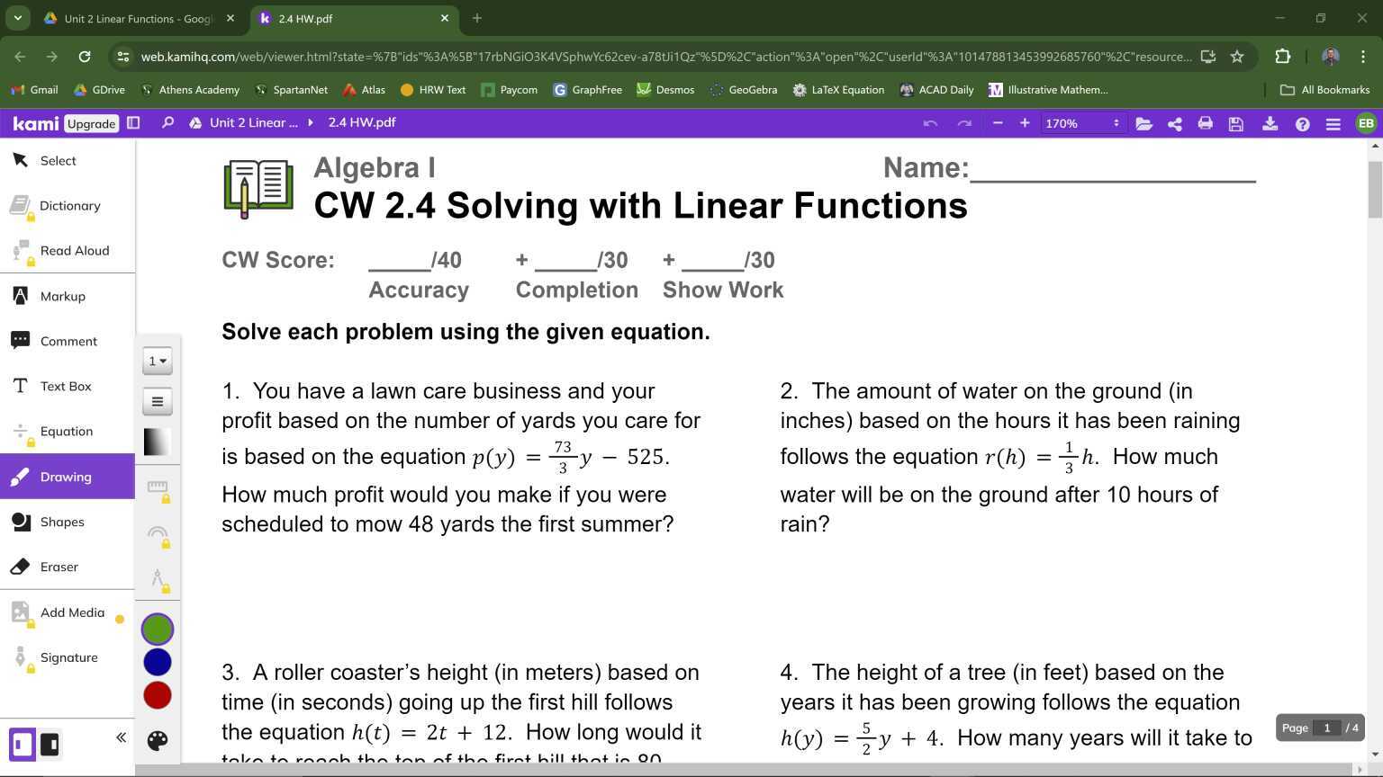 Alg 1 - 2.4 Equation Example