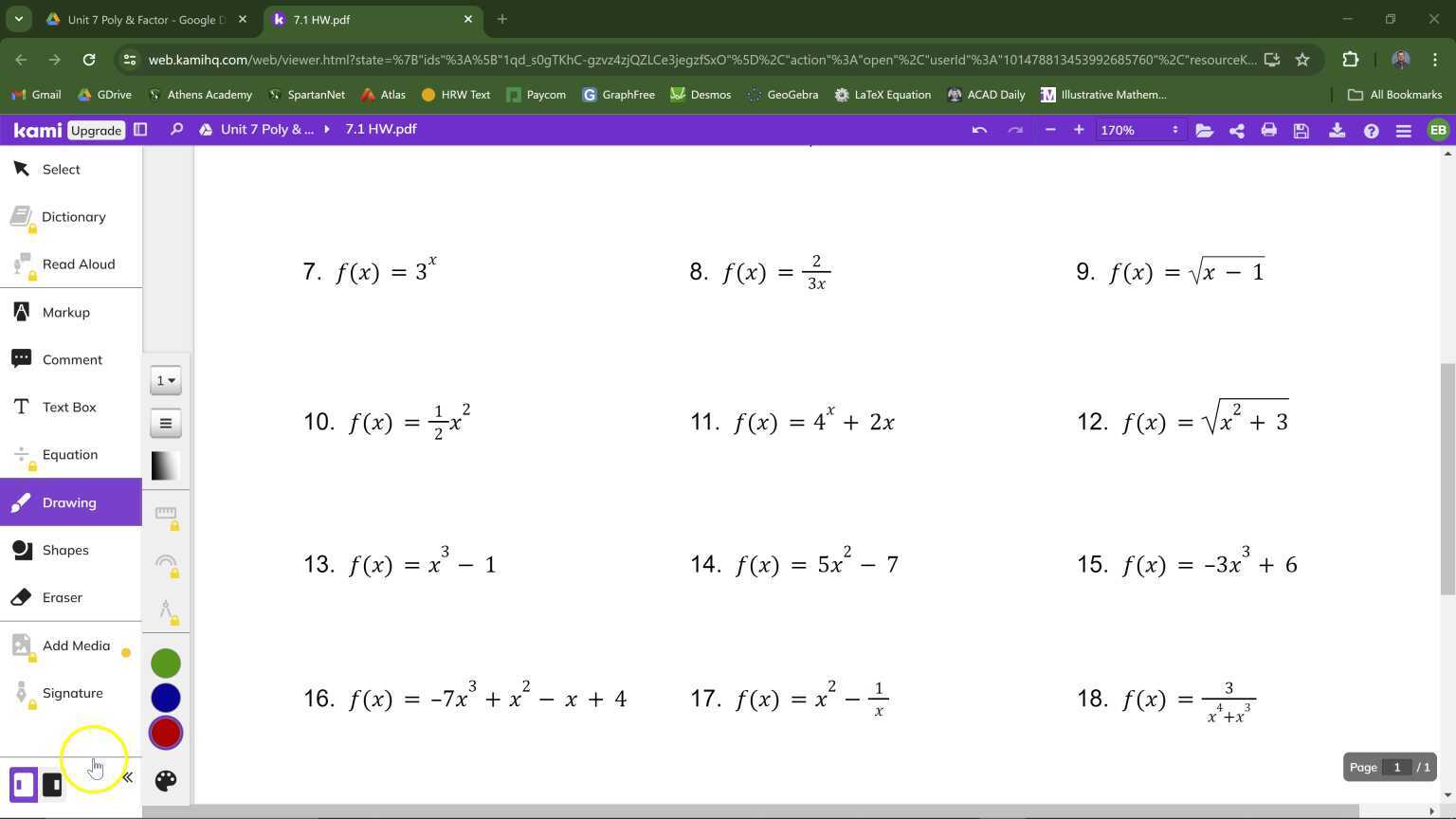 Alg 1 - 7.1 Non-Polynomial Examples