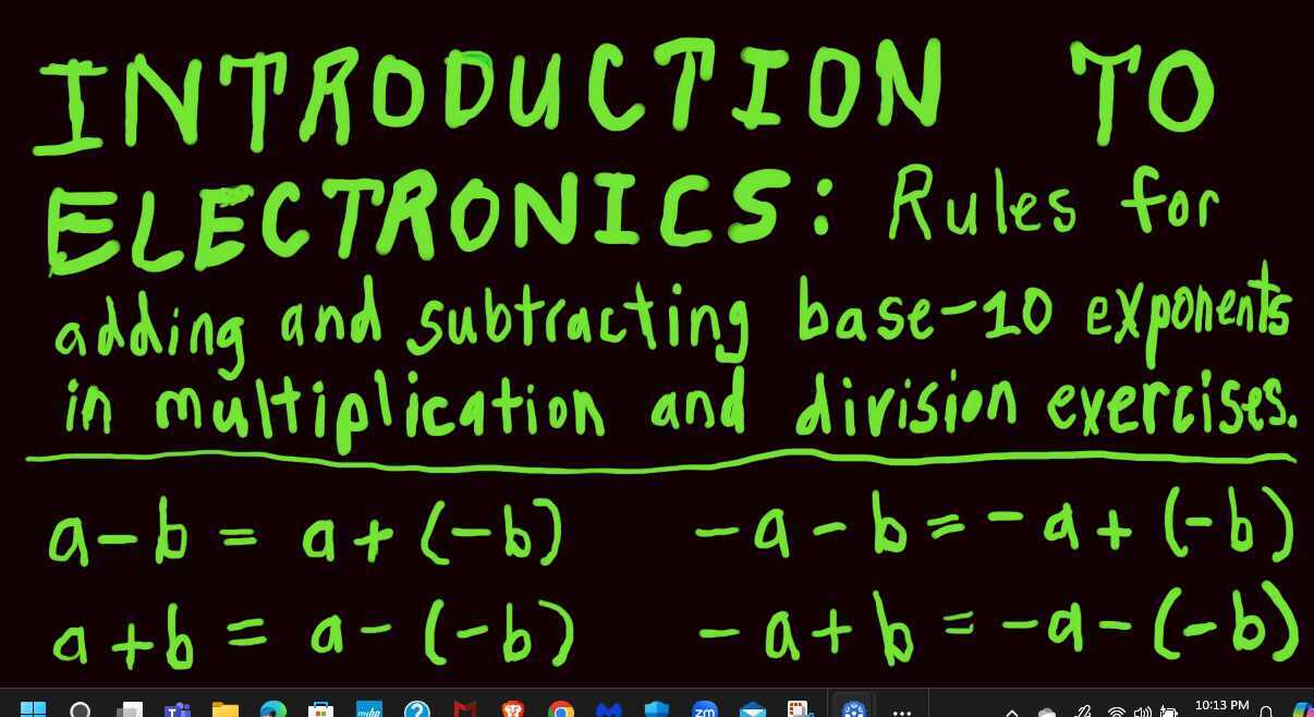 INTRODUCTION TO ELECTRONICS: Rules for Adding and Subtracting Base-10 ...