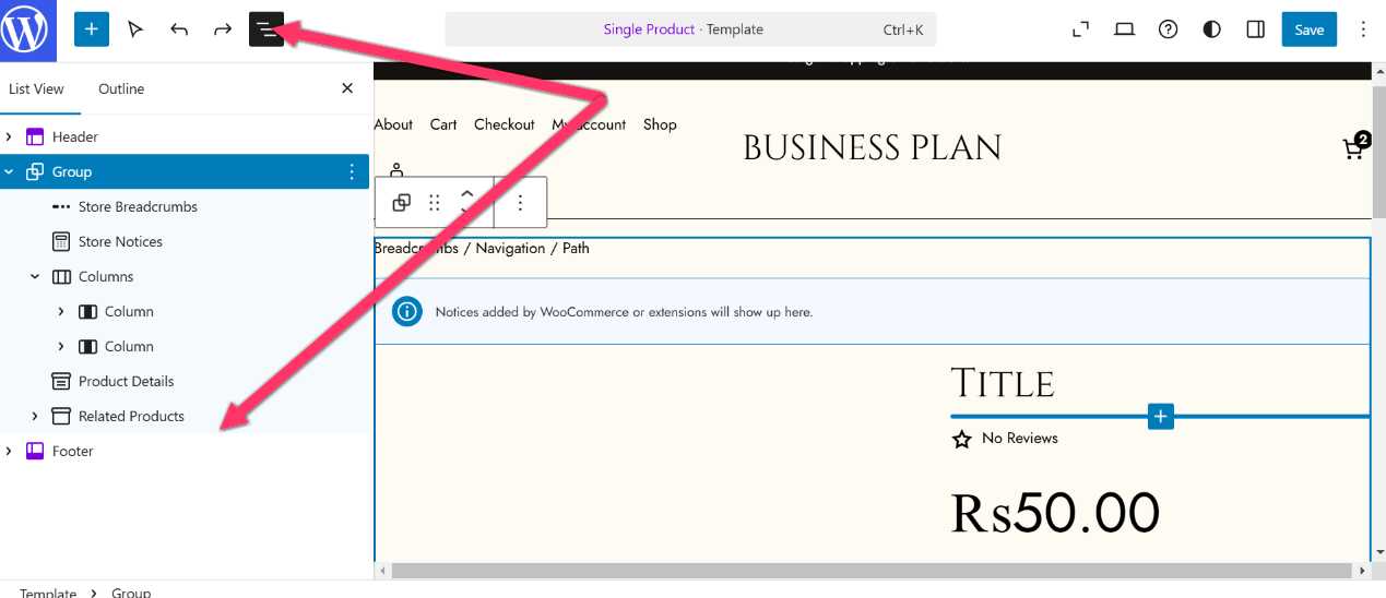 Snip - Single Product Template Business plan Editor WordPress - Google Ch