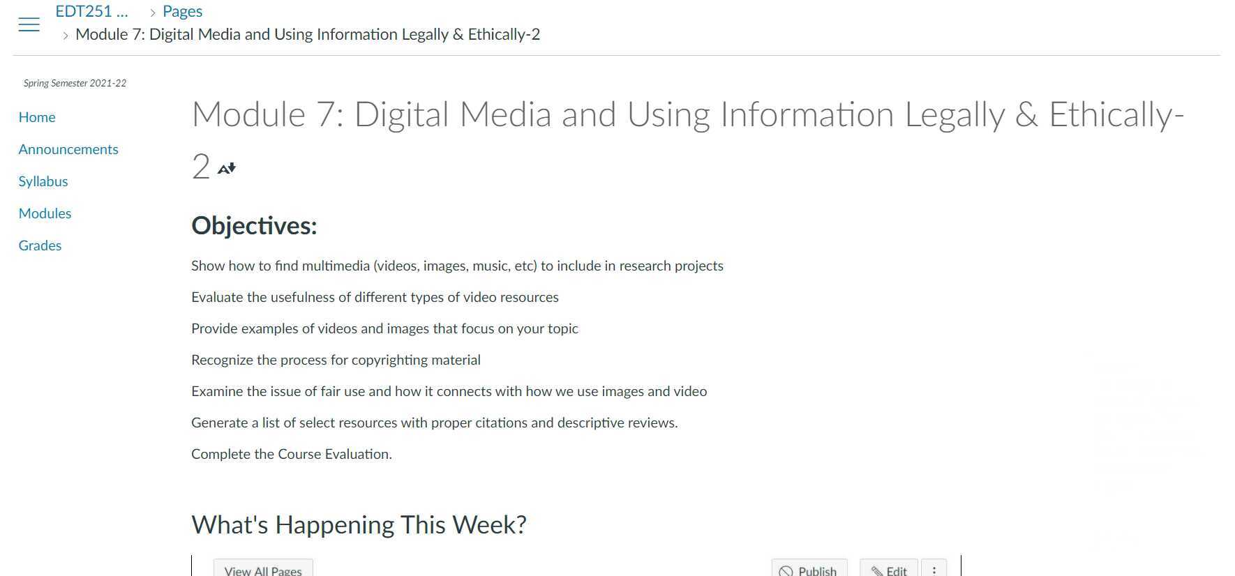 Module 7: Digital Media and Using Information Legally & Ethically