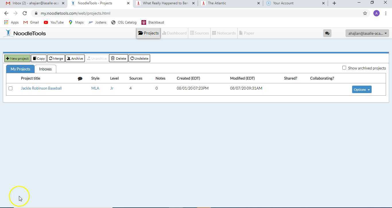 Noodletools: Add Website