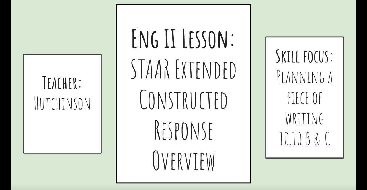 STAAR Extended Constructed Response Overview
