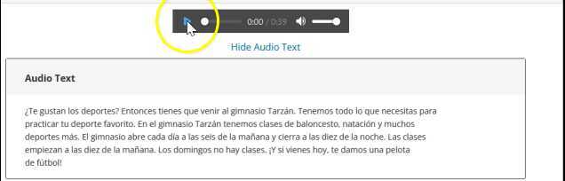 Escuchar. Prueba de Práctica 1. Lección 4