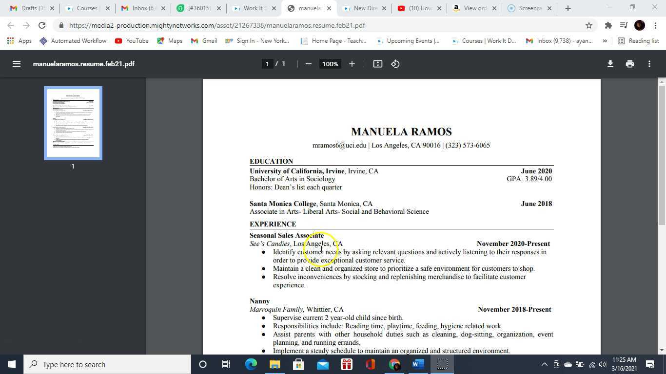 Manuela - Resume