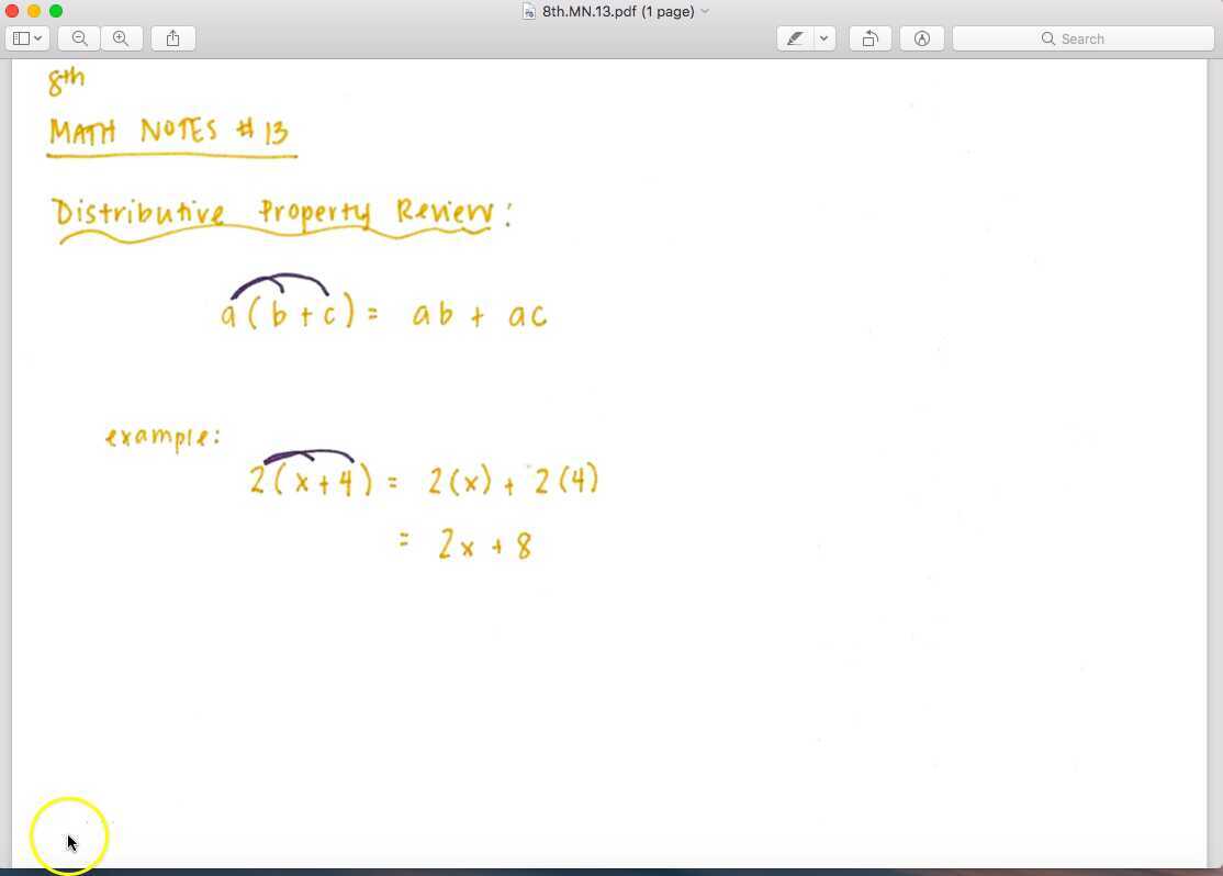 (8th) Math Notes #13