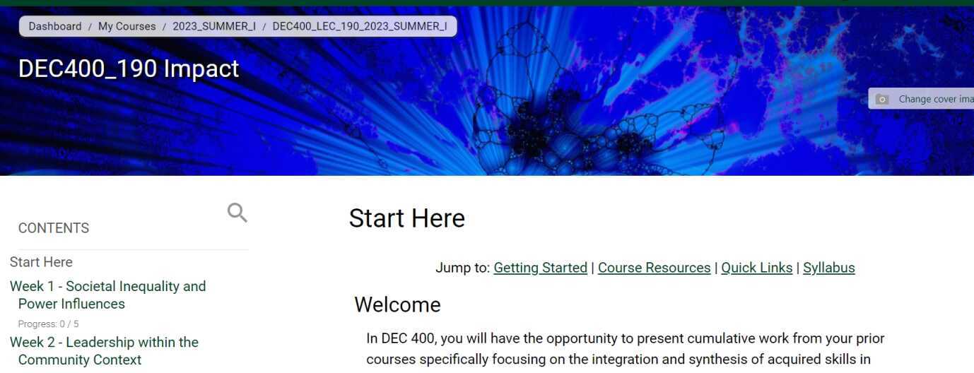 DEC 400: Week 1 Welcome