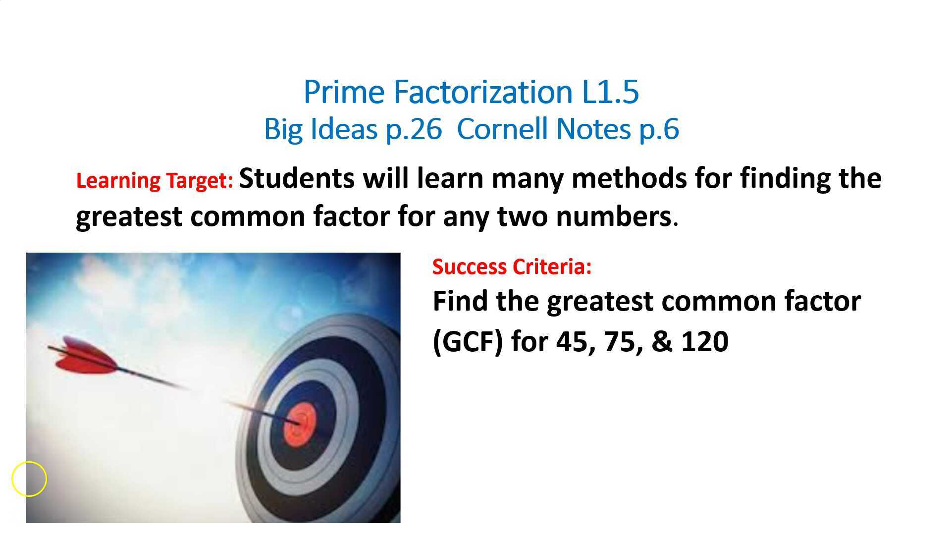 L1.5 Greatest Common Factor V1