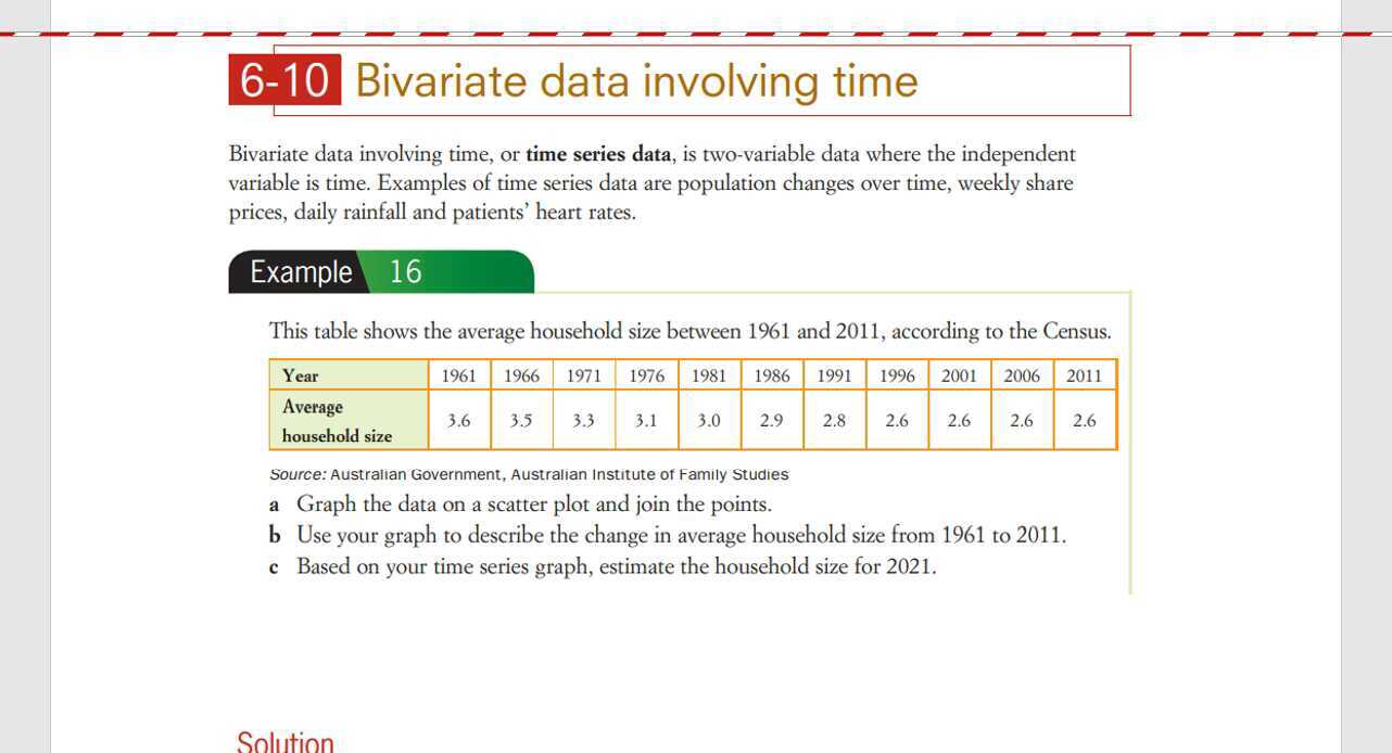 Ex 6-10 Bivariate data involving time