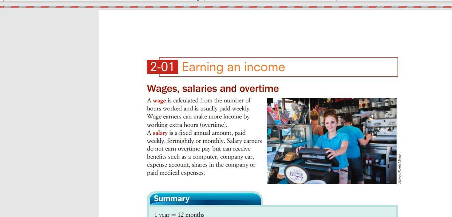 Ex 2-01 Earning an income